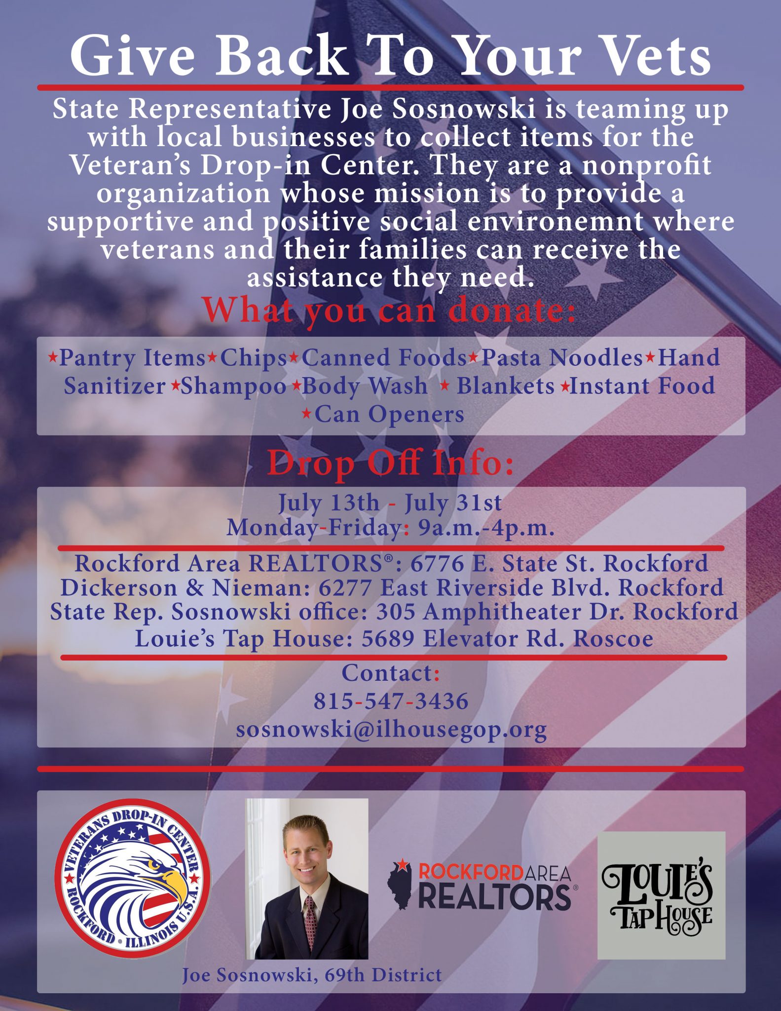Collection Drive to Benefit Veterans Drop-In Center: Now Through July ...