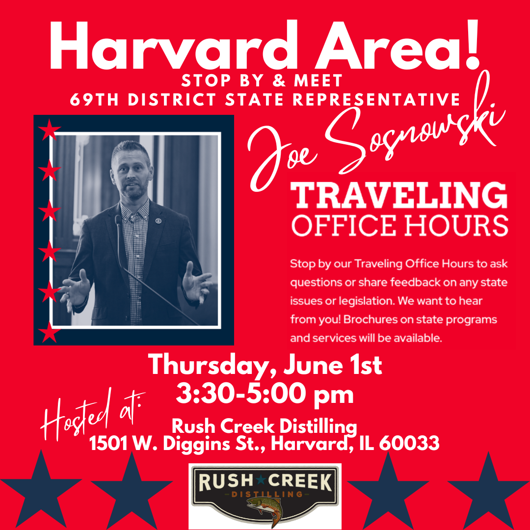 Rep Sosnowski To Host Traveling Office Hours In Harvard On June 1